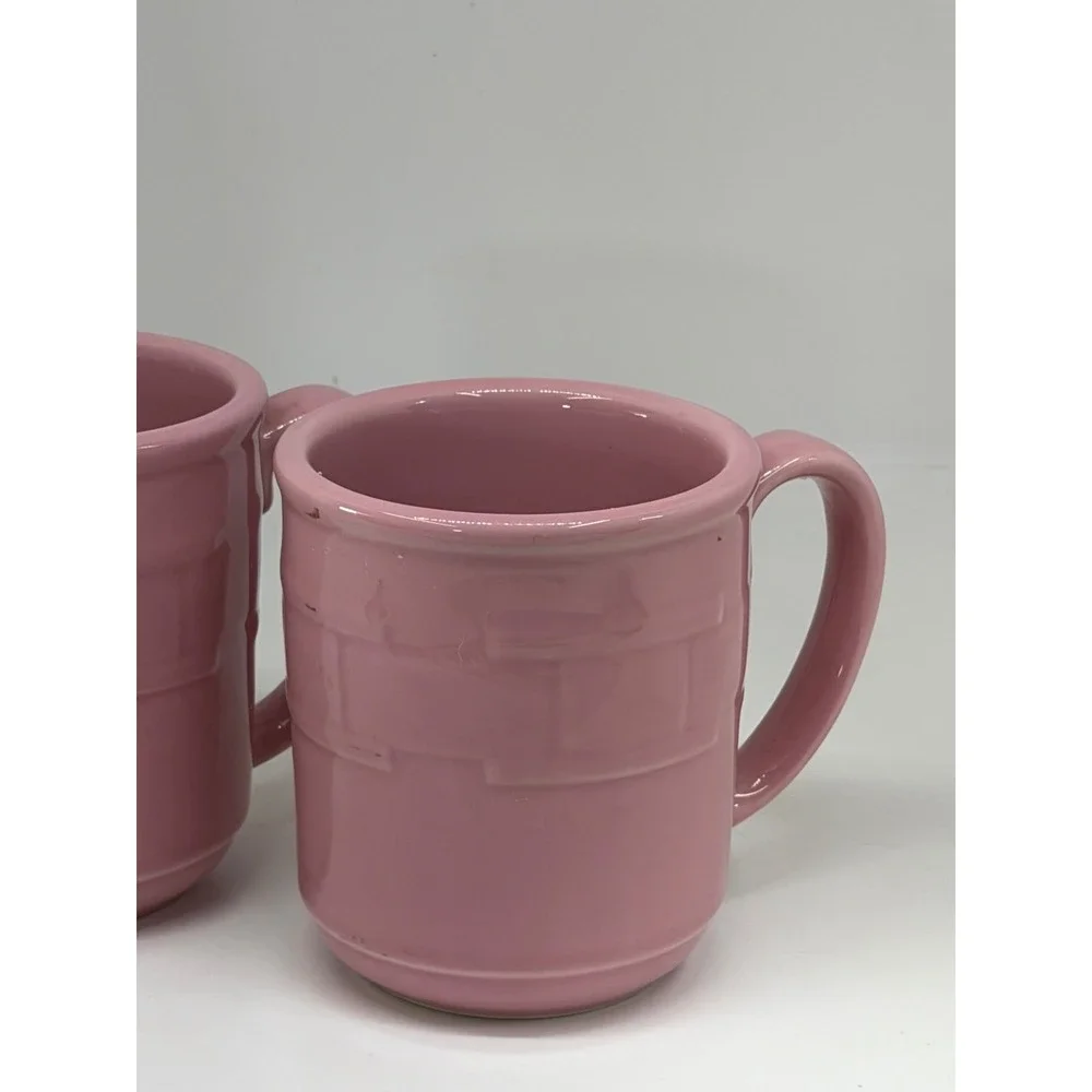 Longaberger | Dining | Longaberger Pottery Mugs Pink Woven Traditions ...
